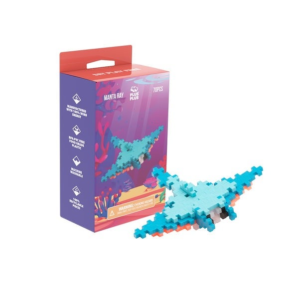 Manta Ray Aquatic Animals 70 piece Puzzle Box - Plus-Plus | Bear and ...