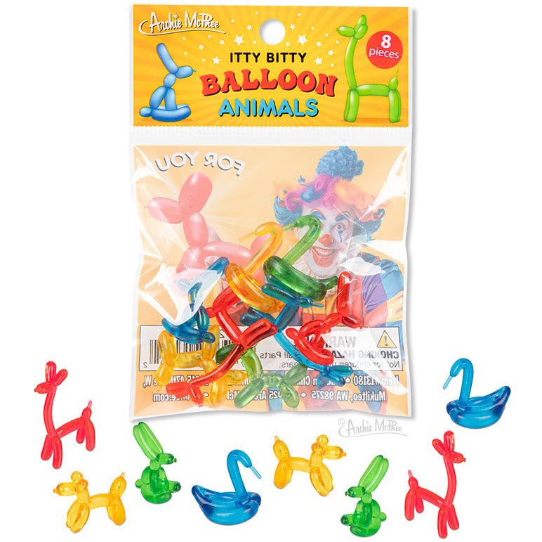 Itty Bitty Balloon Animals Bag of 8 - Archie McPhee | Bear and Bird ...