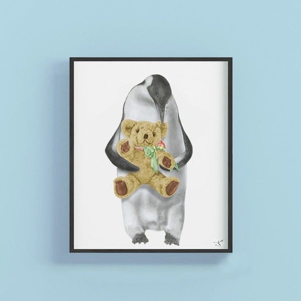 Puck Louy Emperor Penguin (& Gaucho) Portrait Study 8x10” Art Print ...